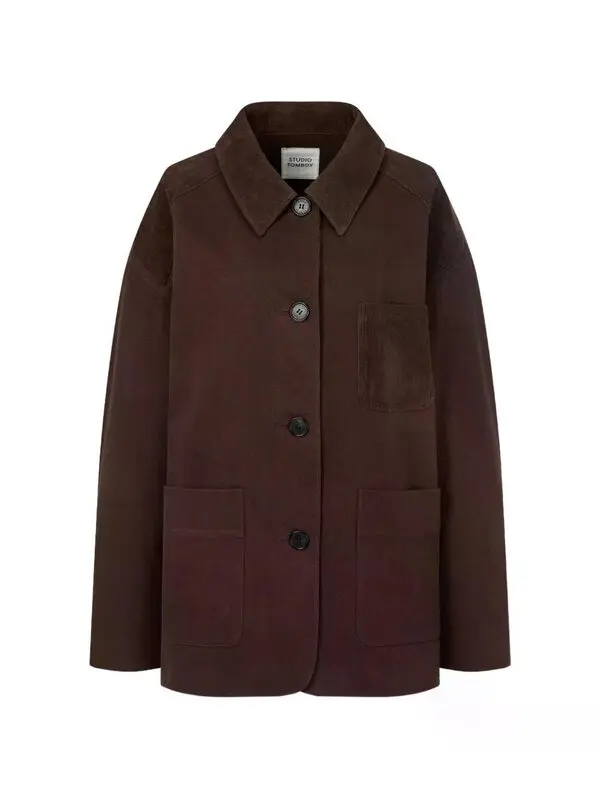 STUDIO TOMBOY Corduroy-trim Patch-pocket Coat