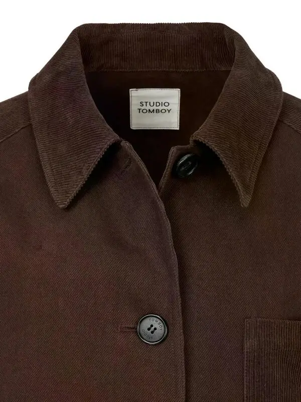 STUDIO TOMBOY Corduroy-trim Patch-pocket Coat