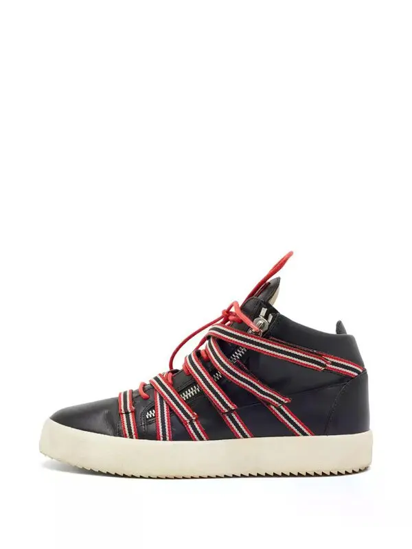 GIUSEPPE ZANOTTI Frankie Strap-detail Leather Sneakers - Black