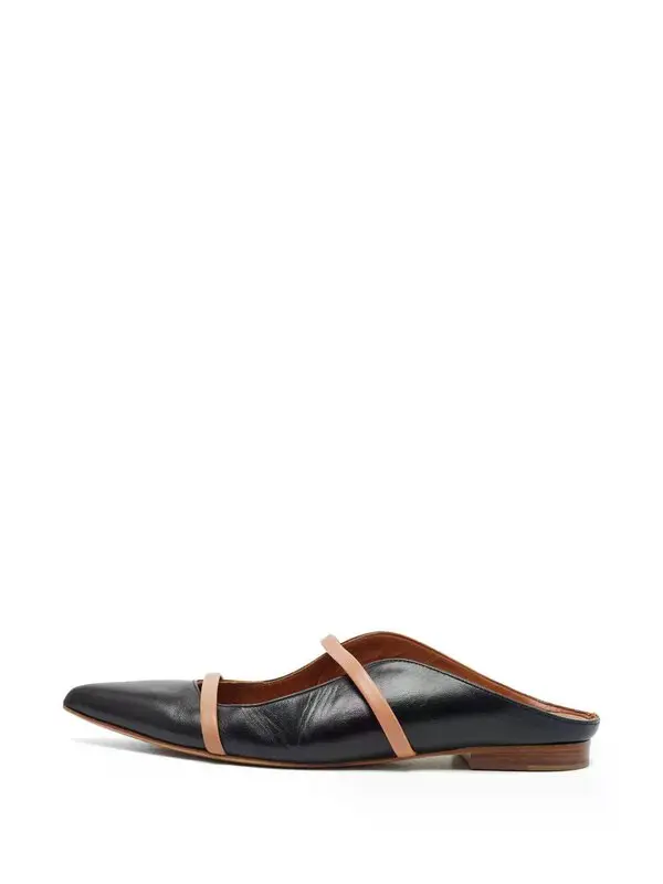 MALONE SOULIERS Leather Maureen Double-strap Mules - Black