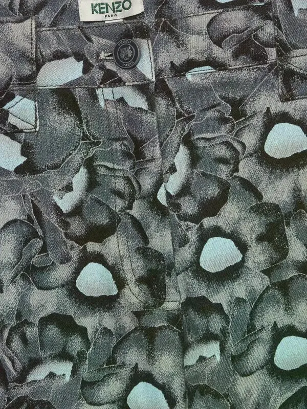 Kenzo Floral-print Ankle-zip Jeans