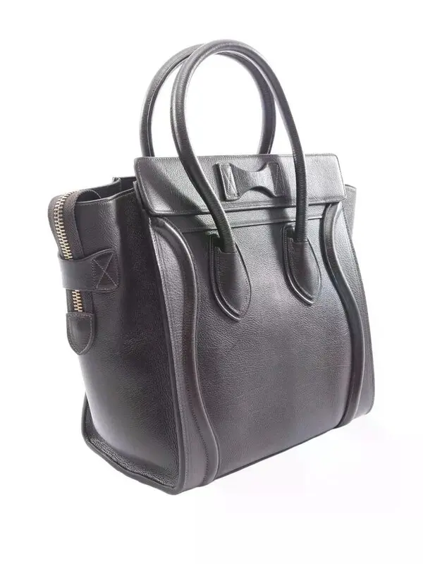 Celine Micro Leather Luggage Tote Bag - Brown