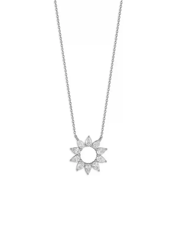 DANA REBECCA DESIGNS Taylor Elaine Diamond Flower Necklace - Silver