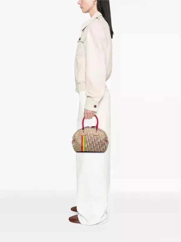 Dior 2004 Diorissimo Trotter Canvas Rasta Handbag