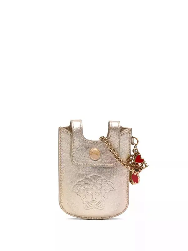 Versace 2000-2026 Metallic Leather La Medusa Chain Lipstick Holder
