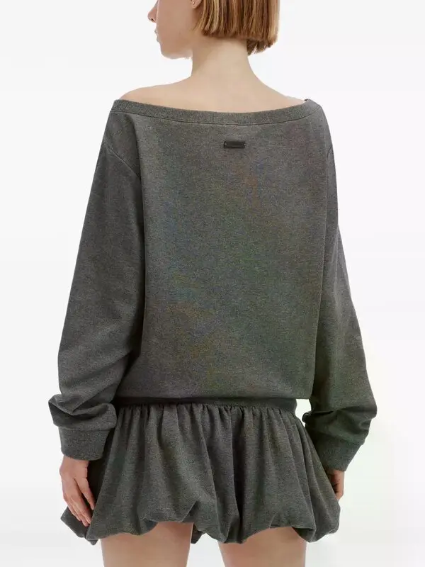 Izzue Off-shoulder Bubble-hem Mini Dress
