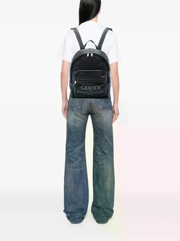 Gucci 2016-2026 Leather Logo Backpack