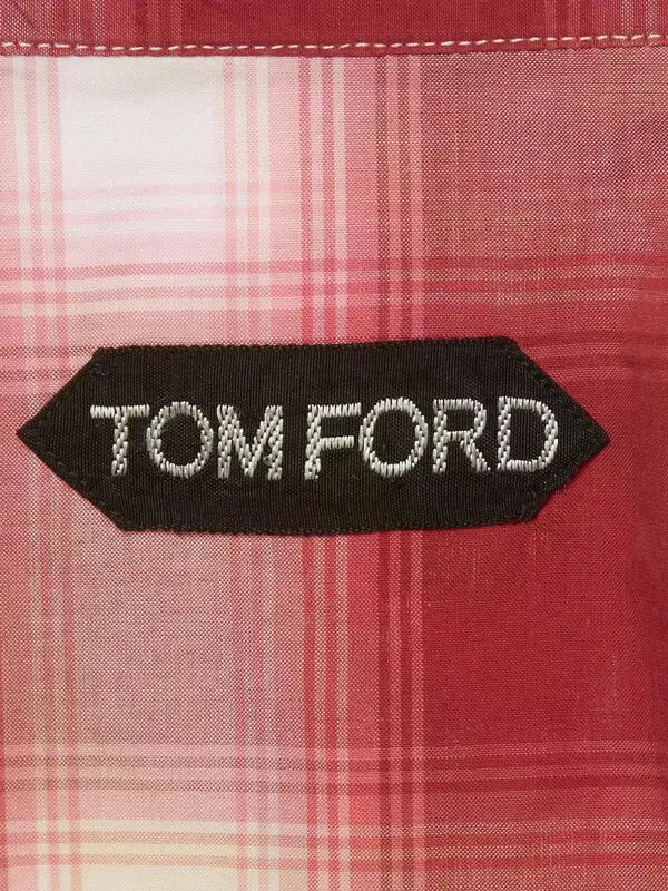 TOM FORD Plaid Print Poplin Shirt