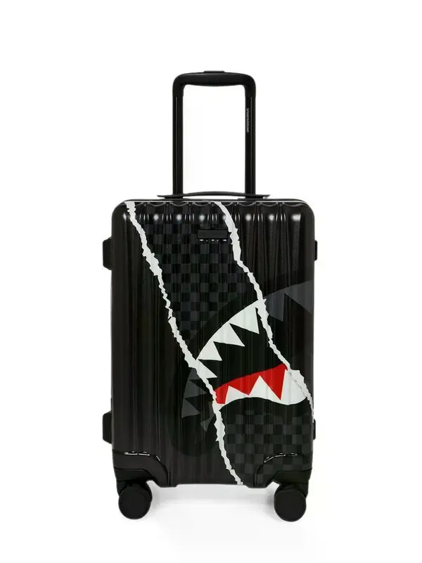 SPRAYGROUND Shark Slash Check-pattern Shark-print Carry-on Luggage