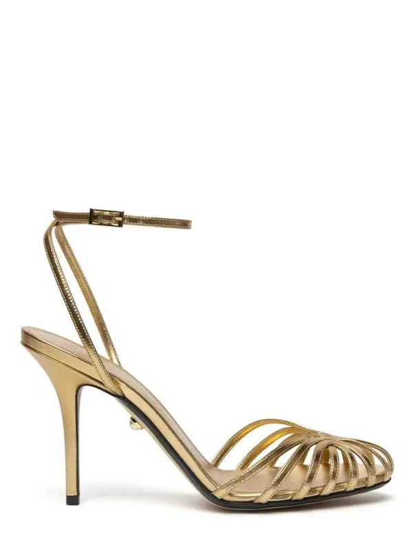 ALEVI MILANO Blake 95 Shine Cage Sandals - Metallic