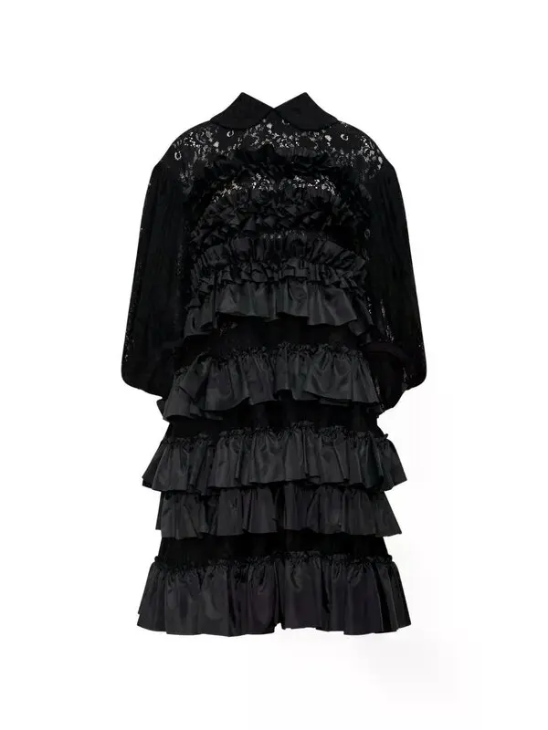 Comme Des Garçons Ruffle Lace Midi Dress