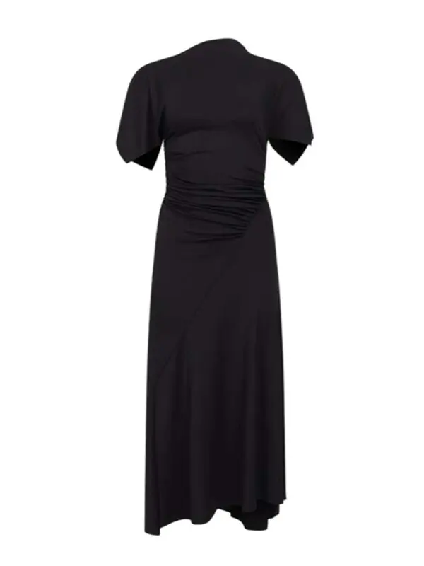 Victoria Beckham Draped Midi Dress - Black