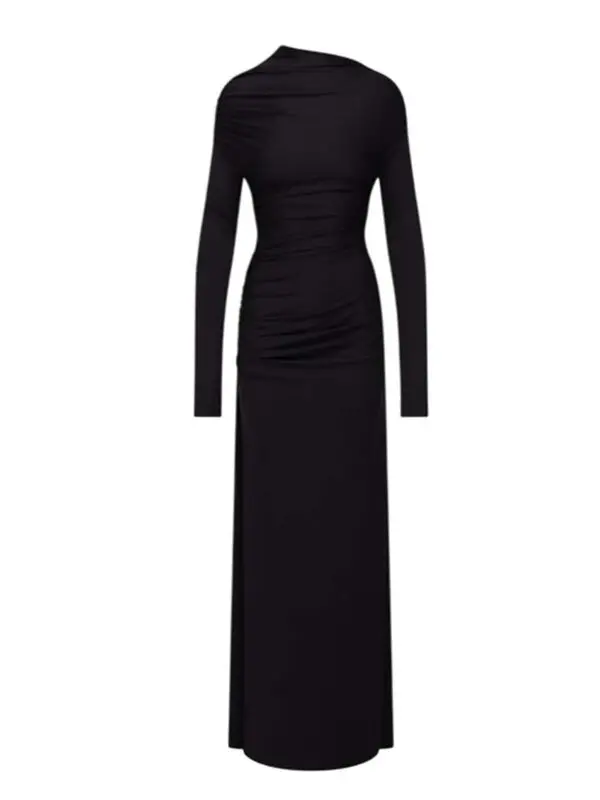 Victoria Beckham Dress With Draped Shoulders - Black