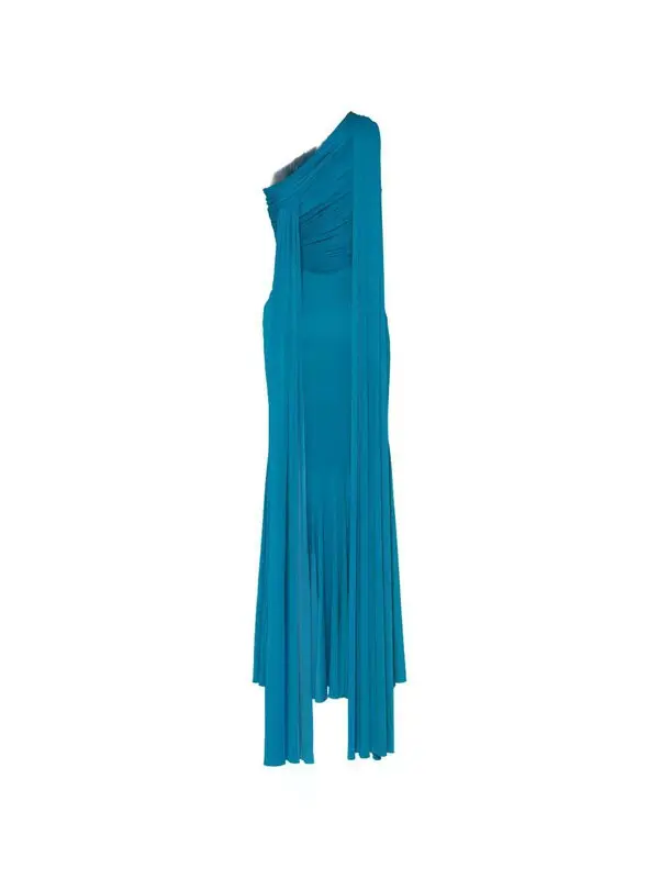 HERVE L. LEROUX Asymmetric Cape-sash Gown