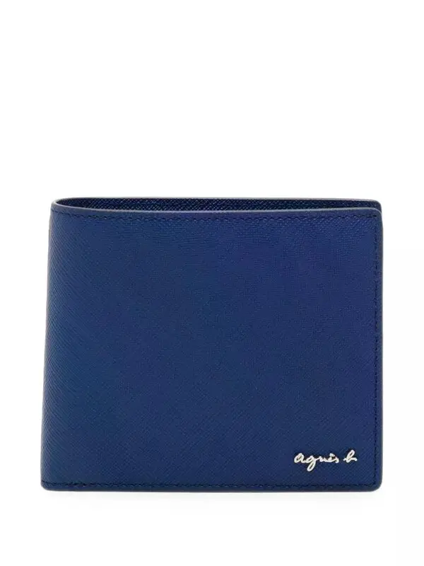 AGNES B. Logo-plaque Leather Wallet - Blue