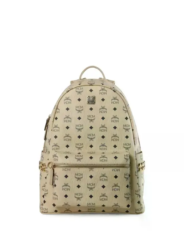 Mcm Stark Monogram-print Backpack - Neutrals