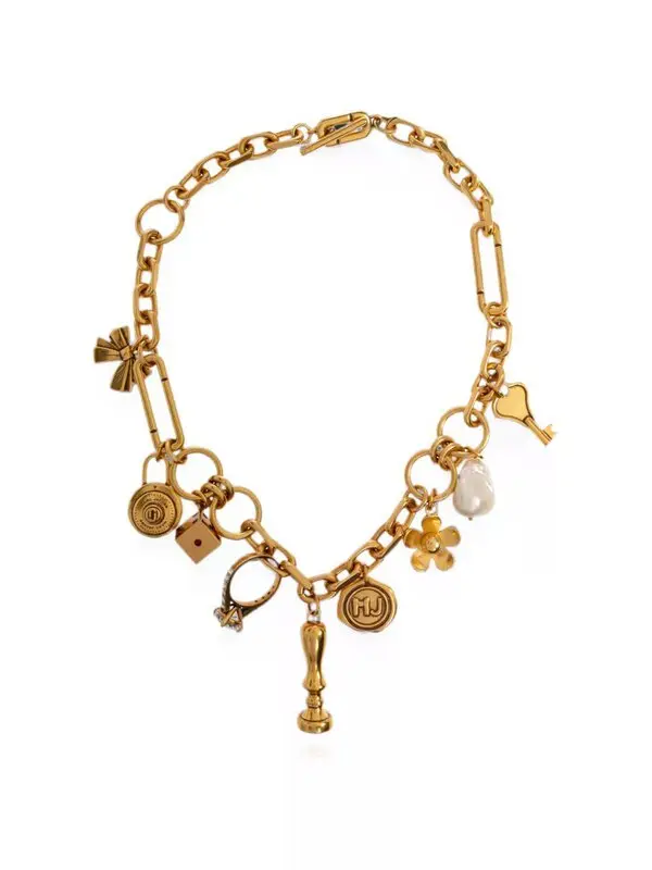 Marc Jacobs Tone Link Charm Statement Necklace