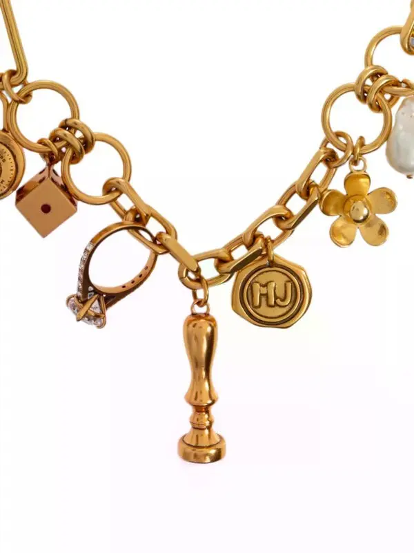 Marc Jacobs Tone Link Charm Statement Necklace