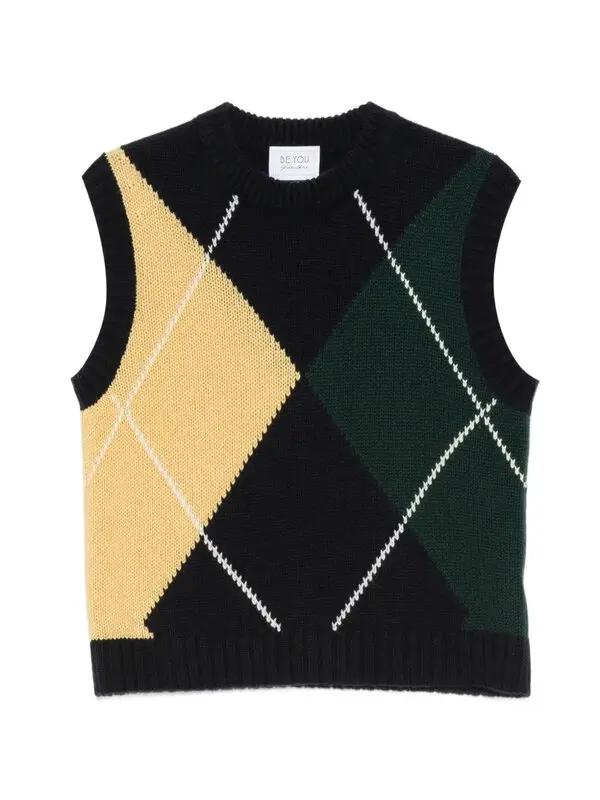 BE YOU Diamond Patterned Cashmere Vest