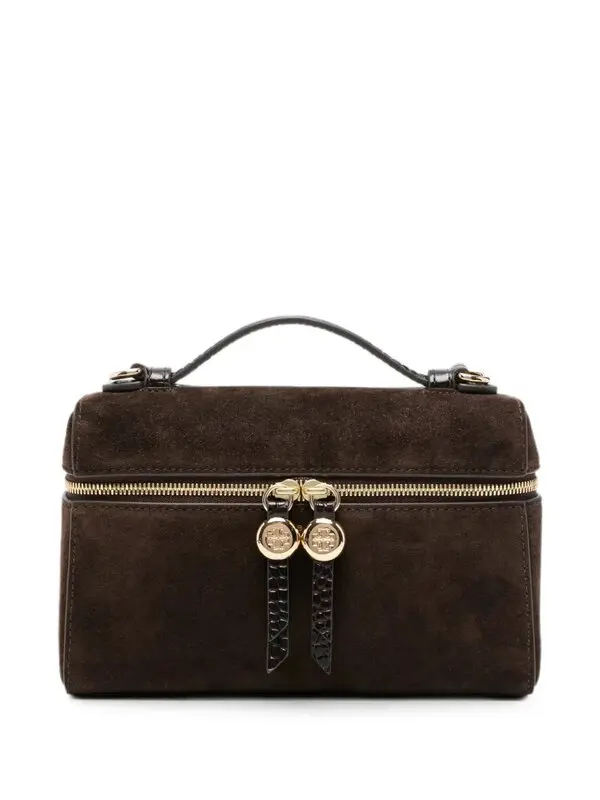 Tory Burch Romy Suede Slim Top Handle Bag - Brown