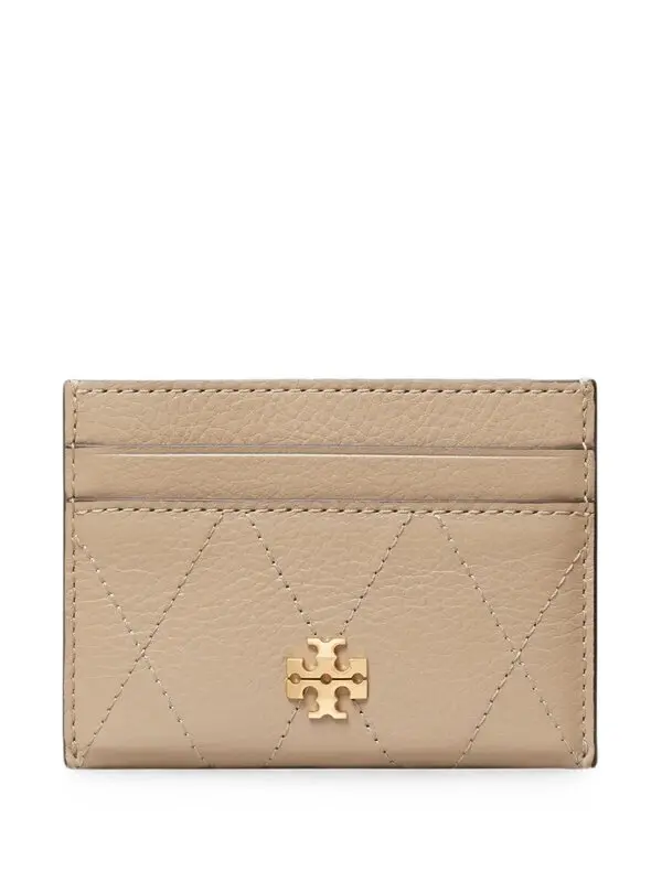 Tory Burch Charlie Quilted Card Case - Beige