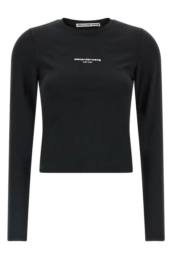 Alexander Wang Long-sleeve Logo T-shirt - Black