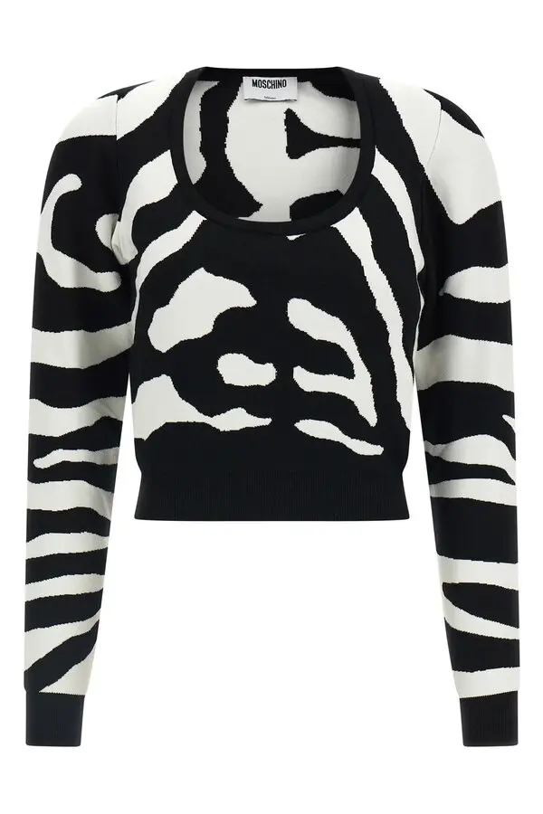 Moschino Zebra Intarsia Sweater - Black