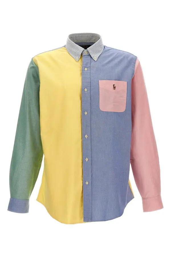 Polo Ralph Lauren Patchwork Shirt With Logo Embroidery