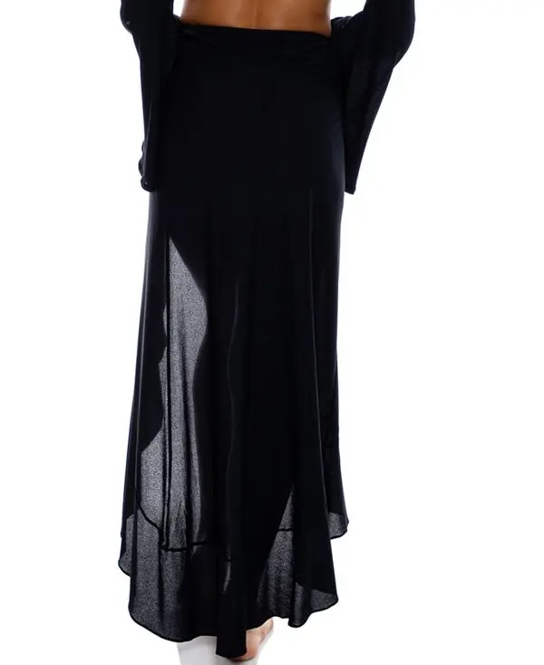 Luli Fama Cosita Buena Ruffle High-low Slit Skirt - Black