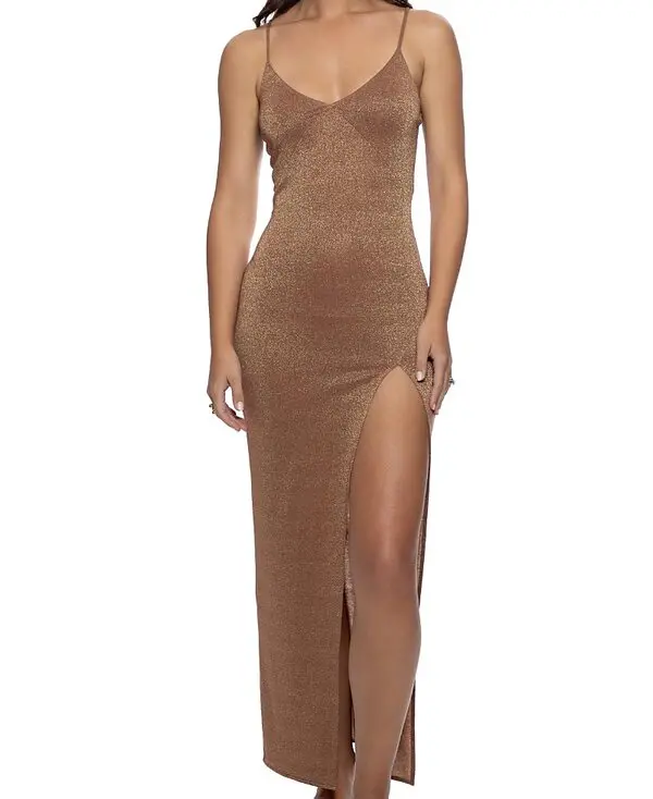 Luli Fama Cosita Buena Fitted Side Slit Maxi Dress