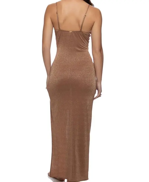 Luli Fama Cosita Buena Fitted Side Slit Maxi Dress