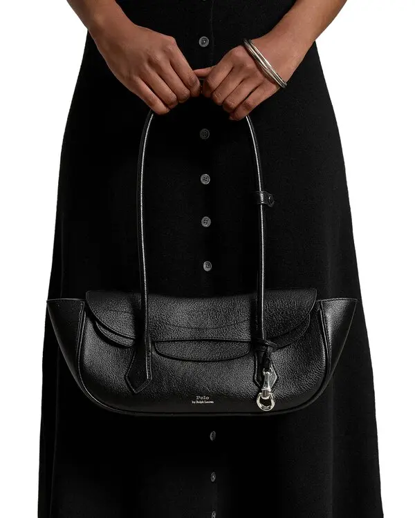 Polo Ralph Lauren Small Leather Shoulder Bag - Black