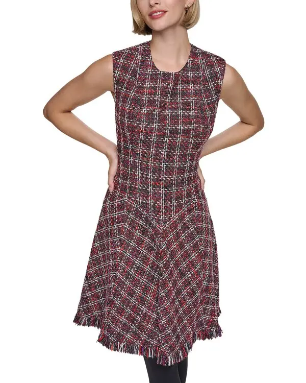 Sonia Rykiel Paris Jewel Neck Fringe Trim Dress