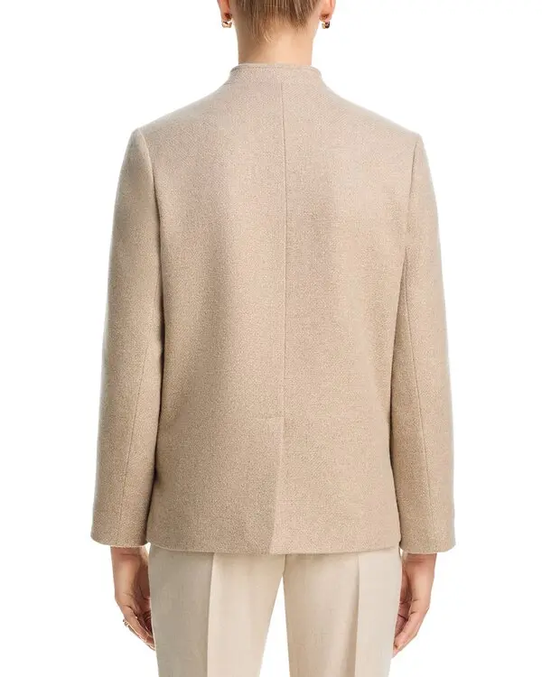 Eleventy Cashmere & Silk Mandarin Collar Jacket