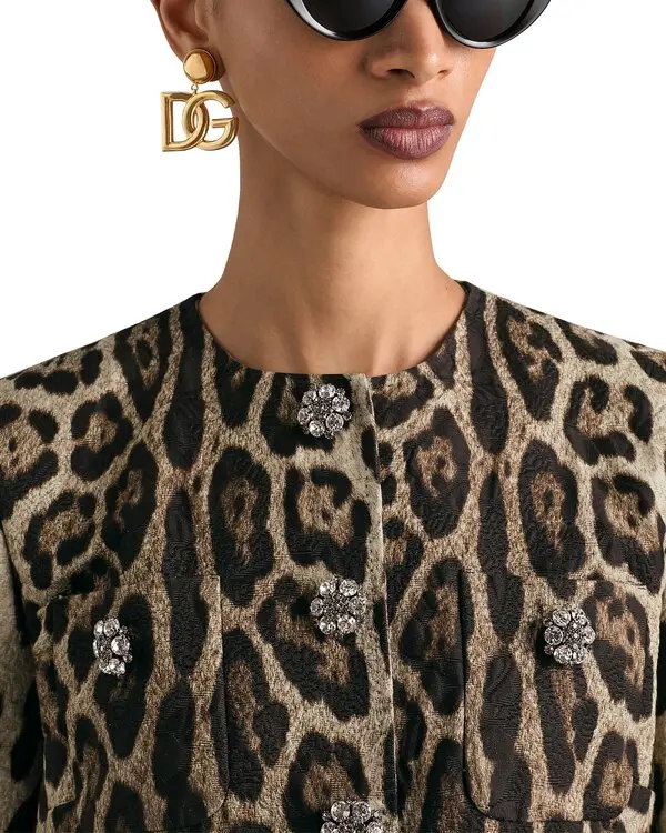 Dolce & Gabbana Printed Brocade Single Breasted Jacket