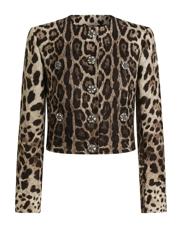 Dolce & Gabbana Printed Brocade Single Breasted Jacket