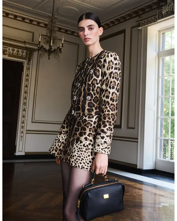 Dolce & Gabbana Printed Brocade Mini Skirt - Leopard Print