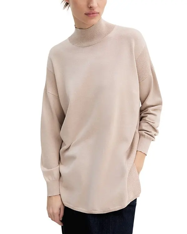EMME Emmlonza Mock Neck Tunic Sweater