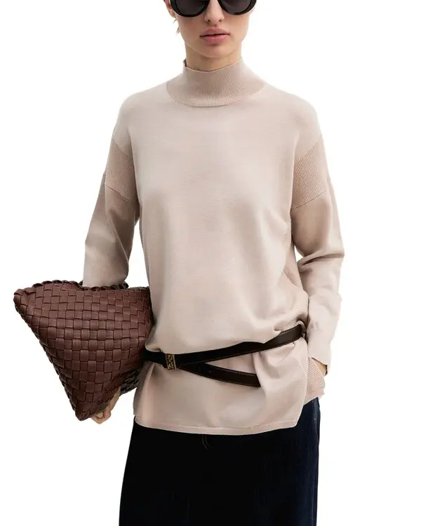 EMME Emmlonza Mock Neck Tunic Sweater