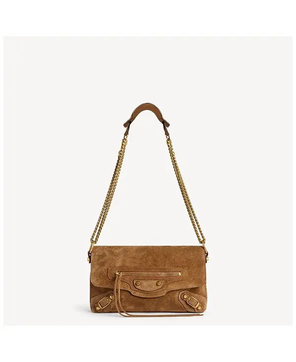 Balenciaga Le City Clutch With Chain - Camel