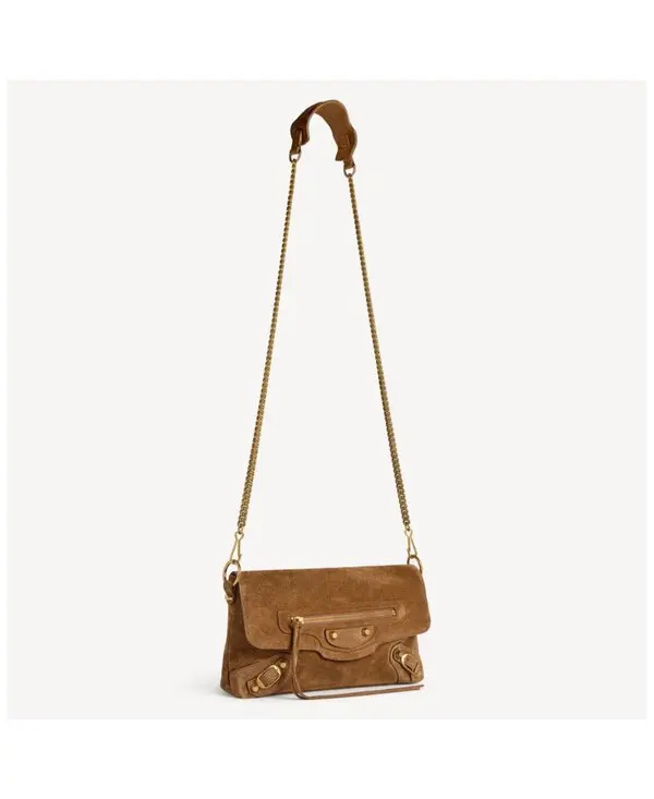 Balenciaga Le City Clutch With Chain - Camel