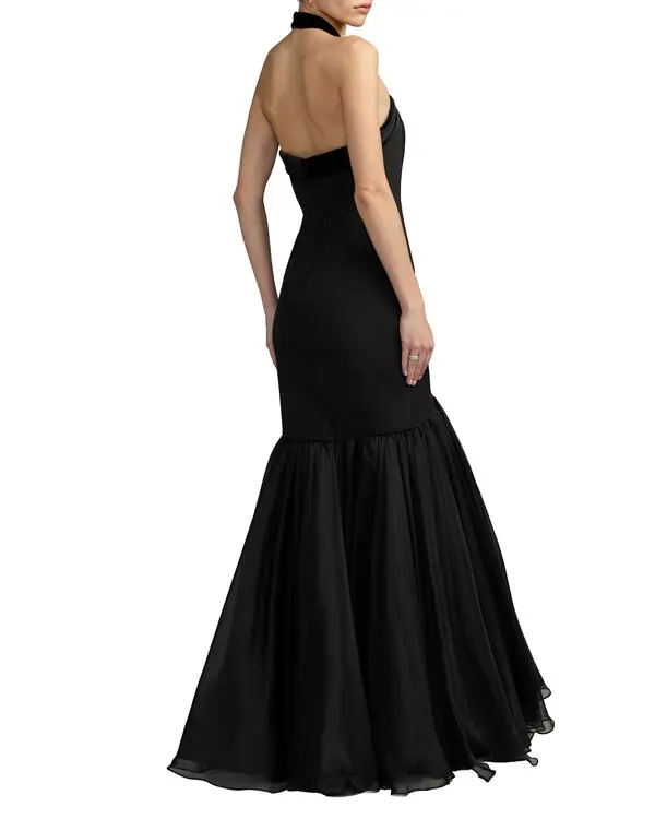 Mac Duggal Halter Mermaid Gown With Bow