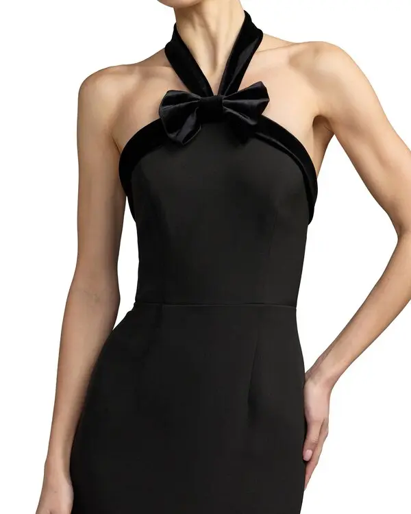 Mac Duggal Halter Mermaid Gown With Bow