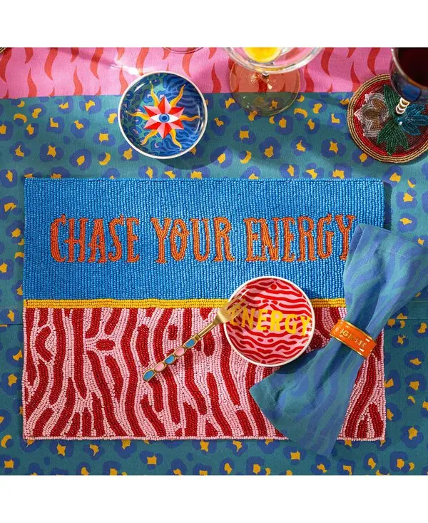 ZSA ZSA ZSU Dadri Beaded Placemat Energy, 12 X 16