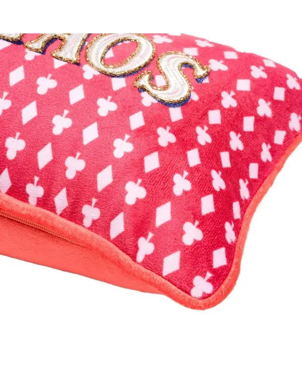 ZSA ZSA ZSU Digital Printed Embroidered Cushion, 8 X 21.5