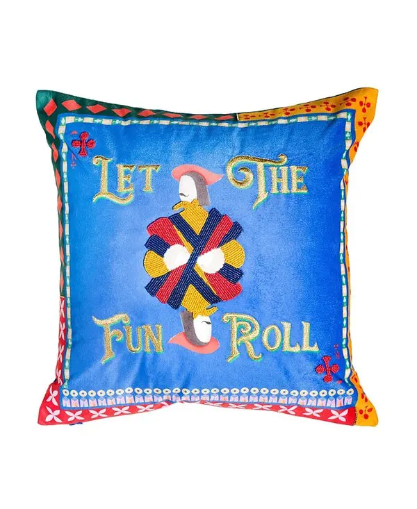 ZSA ZSA ZSU Digital Printed Cushion, 20 X 20 - Blue