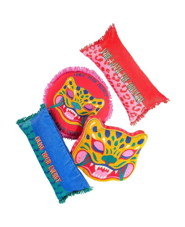 ZSA ZSA ZSU Ghuni Tasseled Embroidered Cotton Cushion, 15.75 X 15.75