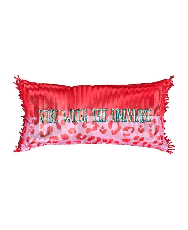 ZSA ZSA ZSU Ghuni Tasseled Embroidered Cotton Cushion, 19.69 X 9.84 - Pink