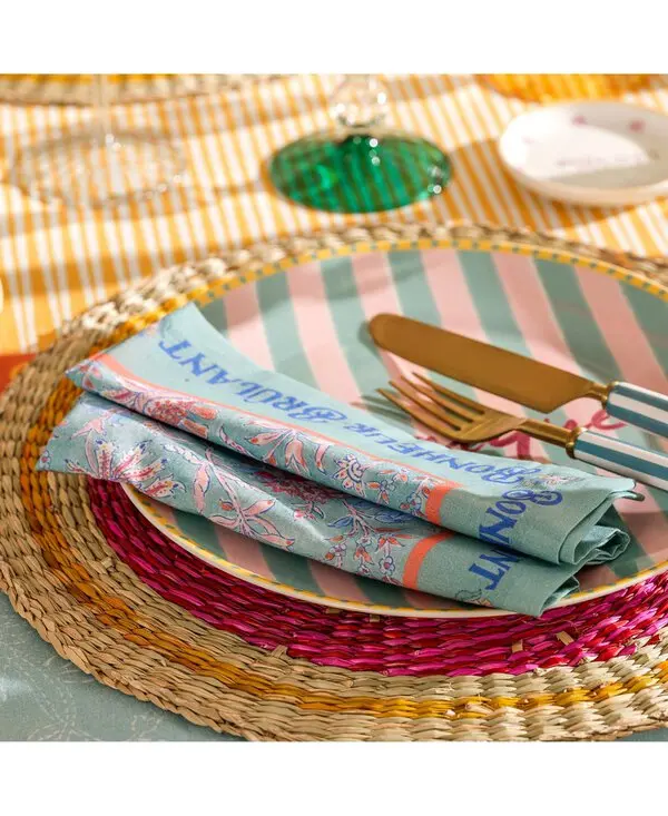 ZSA ZSA ZSU Nilufer Digital Printed Cotton Napkin Set, 17.7 X 17.7