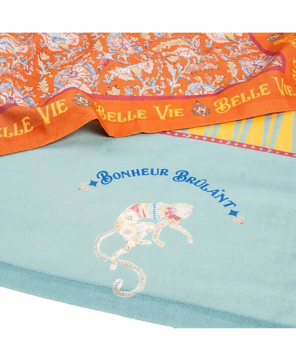 ZSA ZSA ZSU Nilufer Digital Printed Cotton Napkin Set, 17.7 X 17.7
